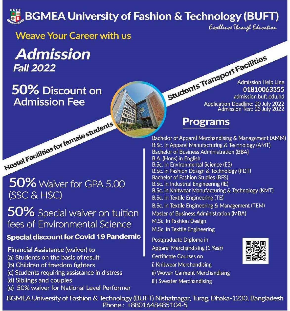 BUFT Admission | BGMEA University Admission