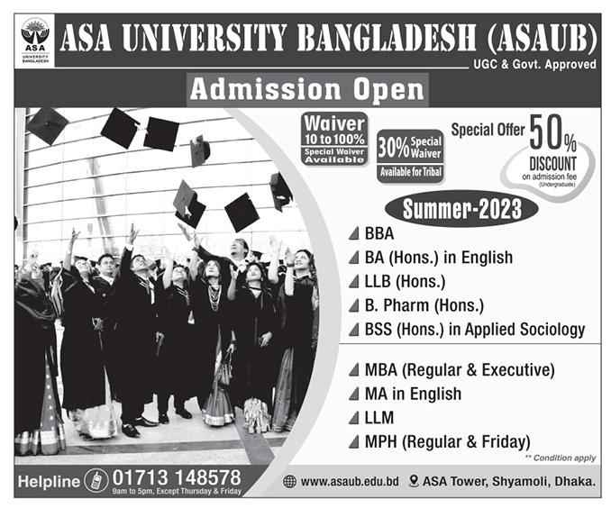 ASA University Admission Notice